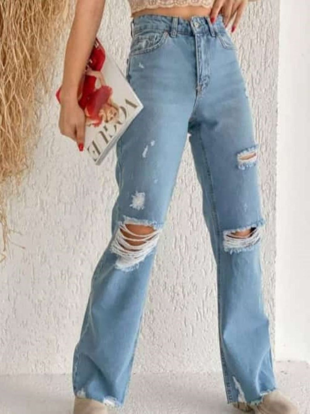 Straight Cut Blue Jeans – Celestyle