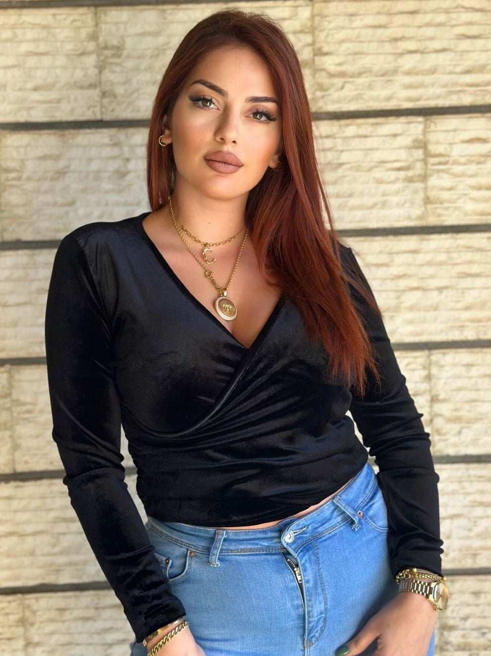 Velvet V Cut Top – Celestyle